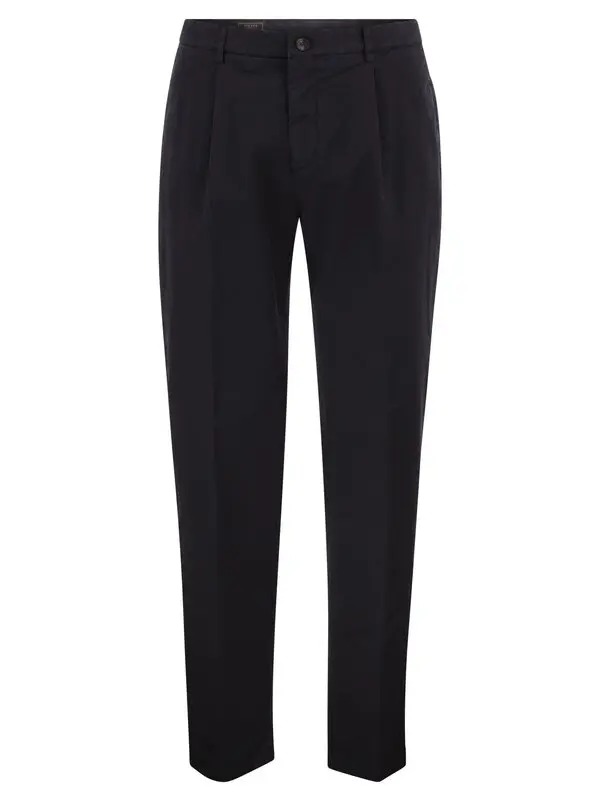 Peserico Stretch Cotton Chino Trousers - Blue