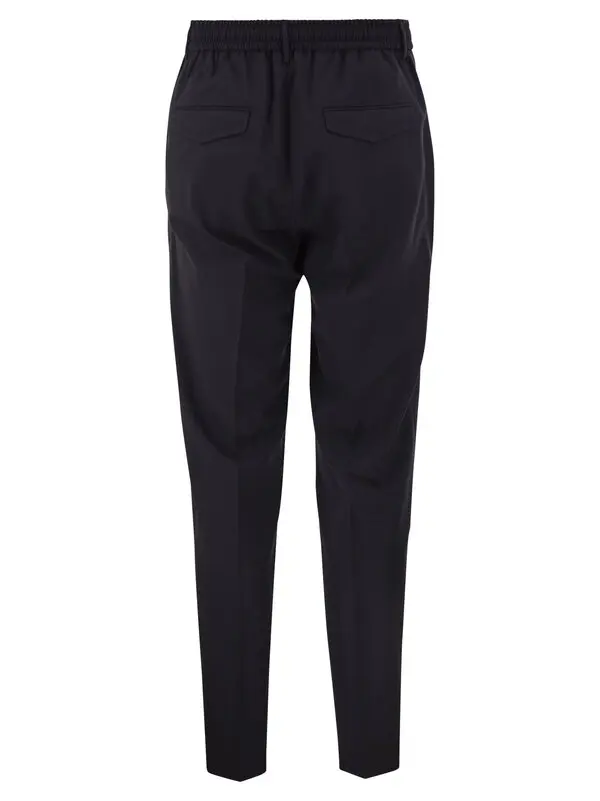 Peserico Tailored Stretch Wool-blend Jogger Trousers