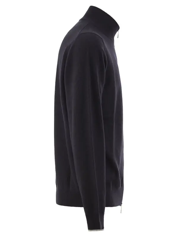 Peserico Virgin Wool And Cashmere Zip Cardigan