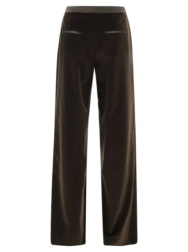 Peserico Straight-leg Stretch Velvet Trousers