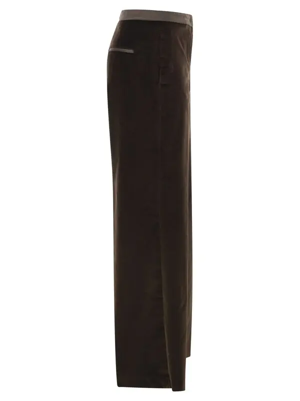 Peserico Straight-leg Stretch Velvet Trousers
