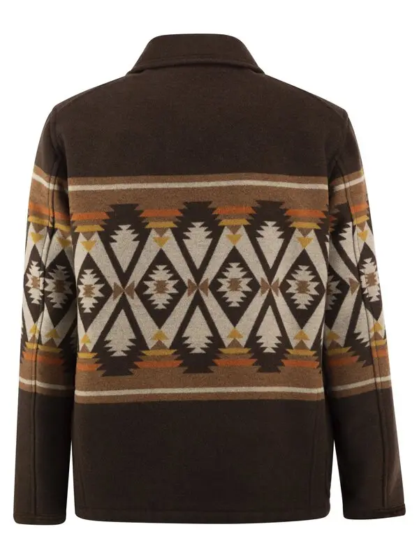 FAY Archive Wool-blend Jacket With Geometric Pattern