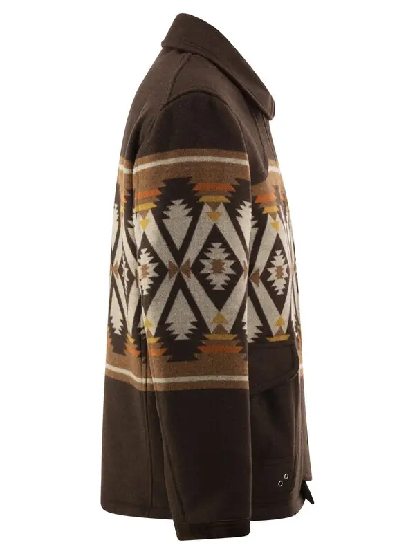 FAY Archive Wool-blend Jacket With Geometric Pattern