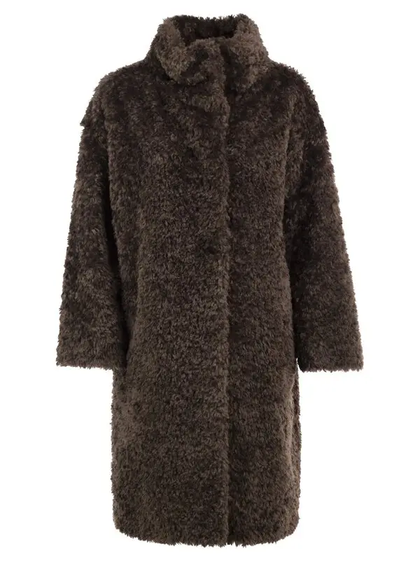 Herno Teddy-effect Coat - Brown