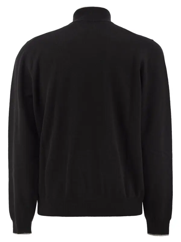 Peserico Virgin Wool And Cashmere Zip Cardigan