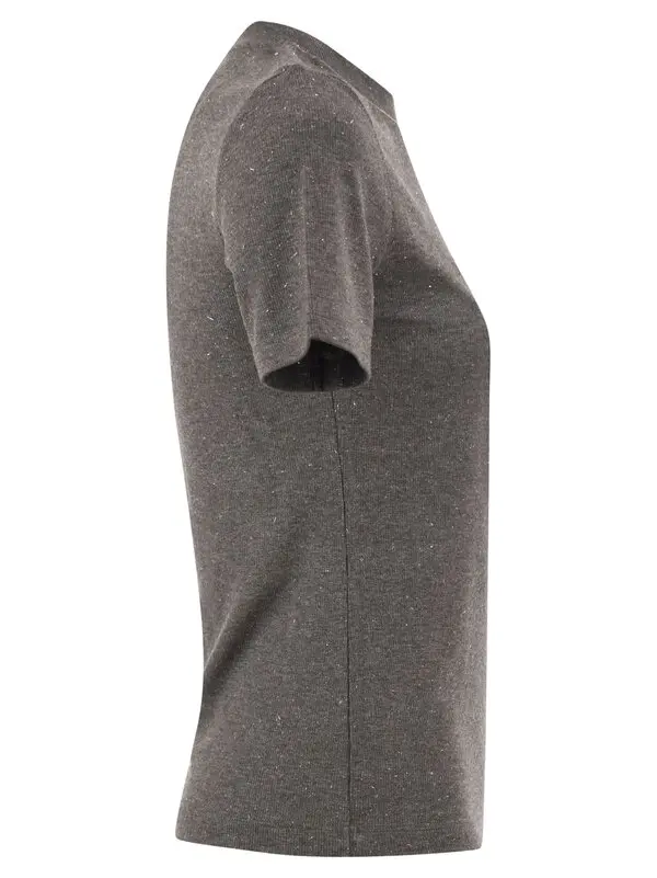 Peserico Viscose Jersey T-shirt With Lurex - Gray