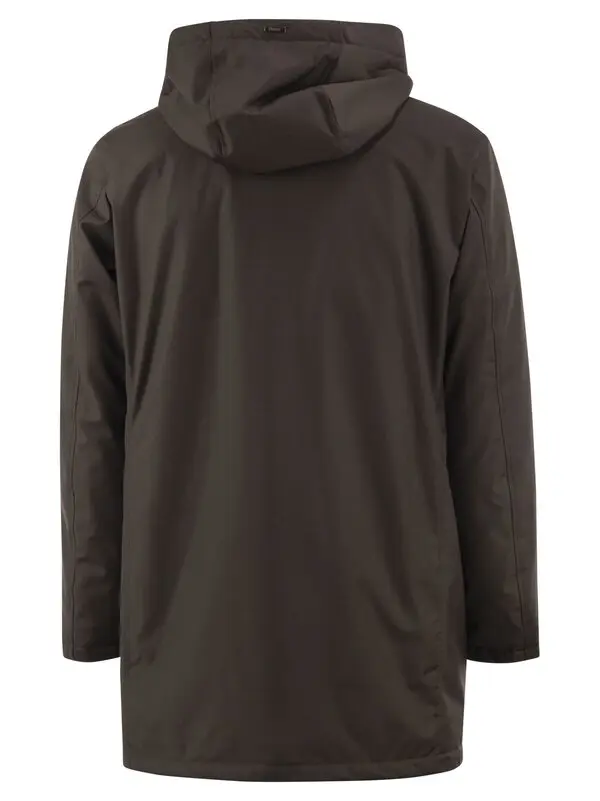 Herno Hooded Parka With Knitted Inner Collar