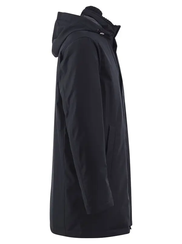 Herno Hooded Parka With Knitted Inner Collar