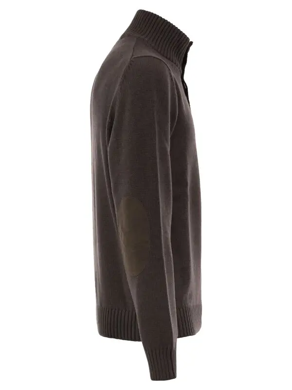 FAY Virgin Wool Jumper With High Neck And Hook Fastening