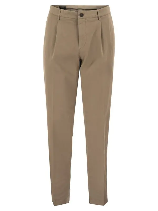 Peserico Stretch Cotton Chino Trousers - Cream