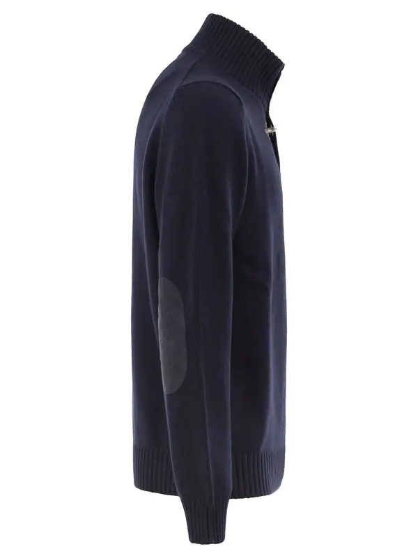 FAY Virgin Wool Jumper With High Neck And Hook Fastening