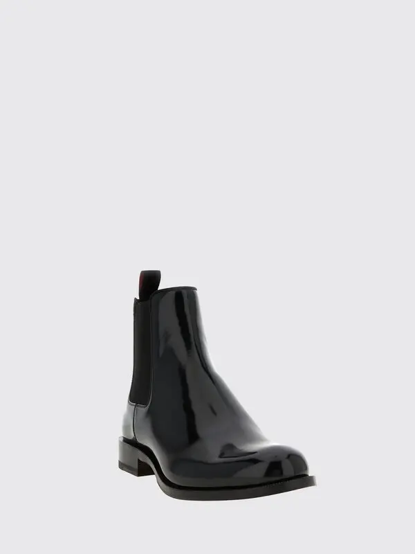 CHRISTIAN LOUBOUTIN Chelsea Gorp Brushed Leather Ankle Boots With Red Sole