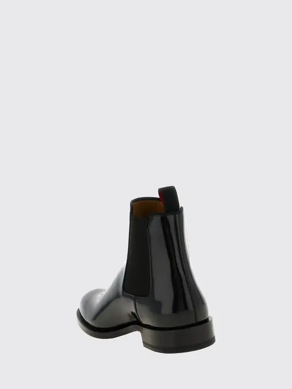 CHRISTIAN LOUBOUTIN Chelsea Gorp Brushed Leather Ankle Boots With Red Sole