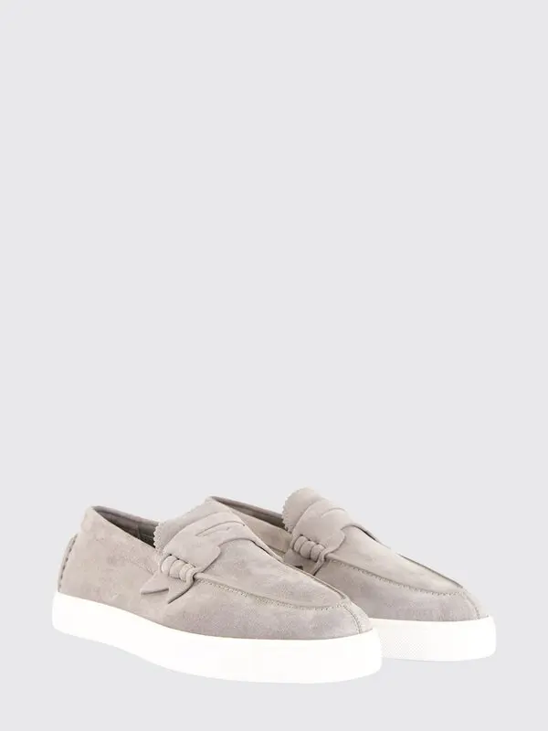 CHRISTIAN LOUBOUTIN The Harold I Suede Calfskin Loafers With Penny Bar Detail - Gray