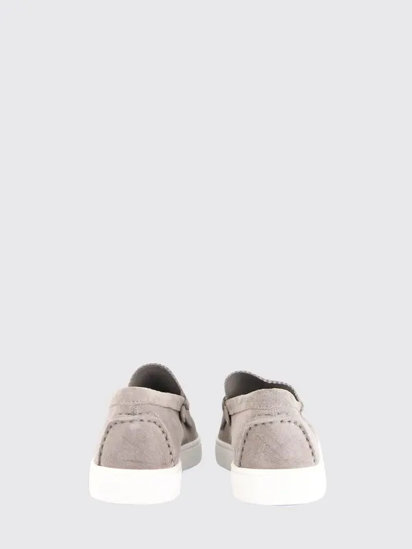 CHRISTIAN LOUBOUTIN The Harold I Suede Calfskin Loafers With Penny Bar Detail - Gray