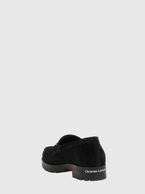 CHRISTIAN LOUBOUTIN Cavavin Suede Calfskin Penny Loafers - Black