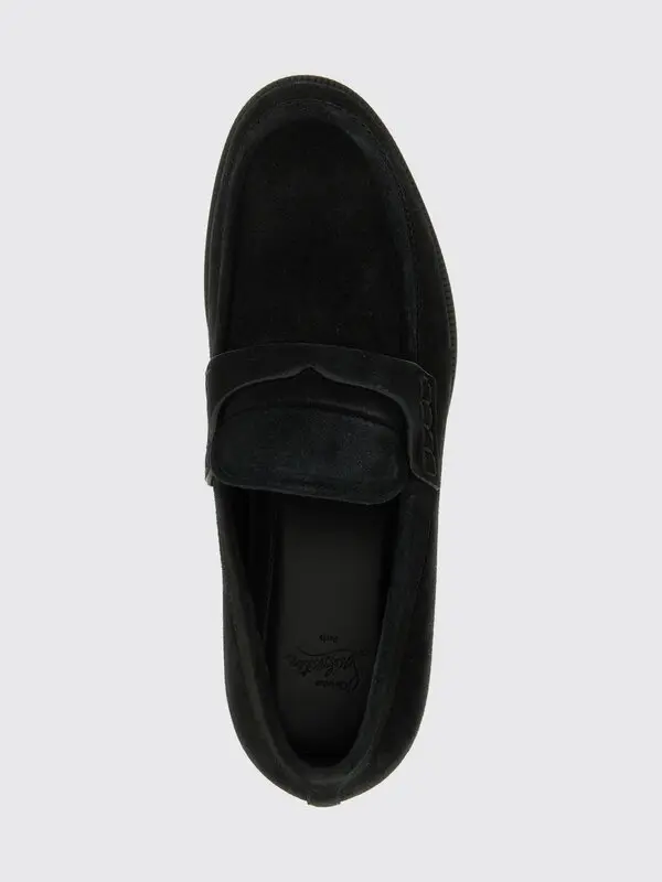 CHRISTIAN LOUBOUTIN Cavavin Suede Calfskin Penny Loafers - Black
