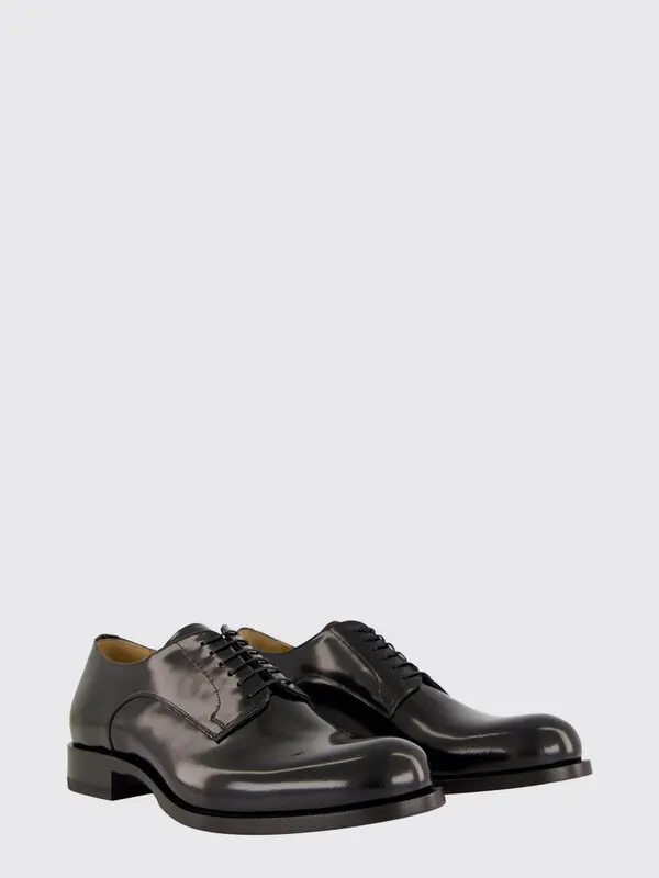 CHRISTIAN LOUBOUTIN Moustachou Brushed Calfskin Derby Shoes In Leather - Black