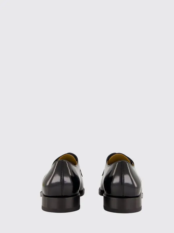CHRISTIAN LOUBOUTIN Moustachou Brushed Calfskin Derby Shoes In Leather - Black