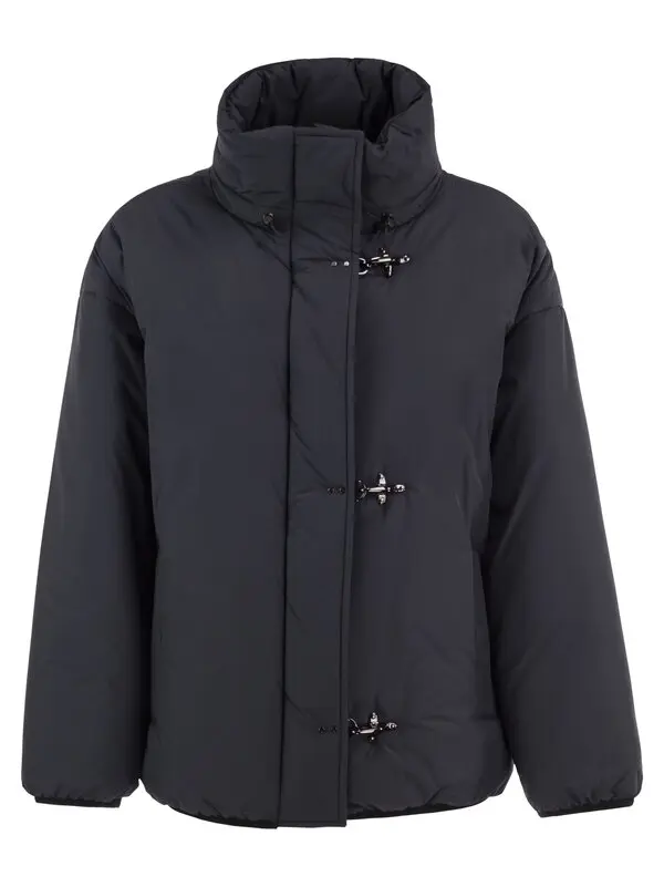 FAY Padded Nylon Jacket With Hooks - Blue