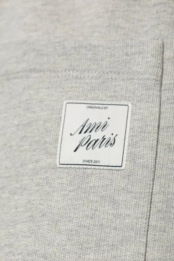 AMI Paris Straight-leg Sweatpants - Grey