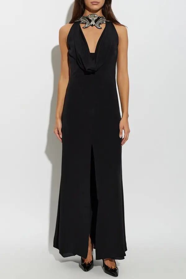 Versace Silk Maxi Dress With Shimmering Embellishments