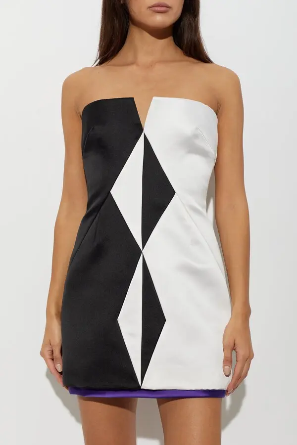 Versace Silk Off-shoulder Mini Dress - White