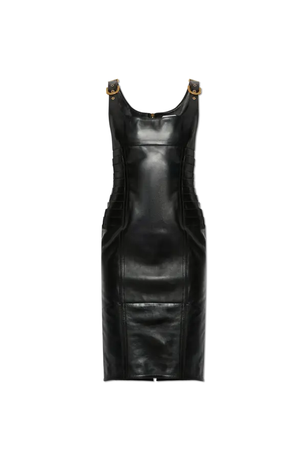 Versace Leather Midi Dress