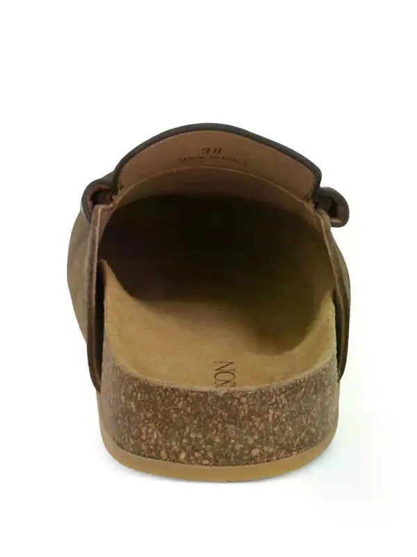 JW Anderson Stitch-detail Suede Mules - Brown