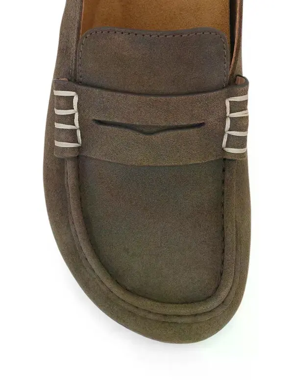 JW Anderson Stitch-detail Suede Mules - Brown