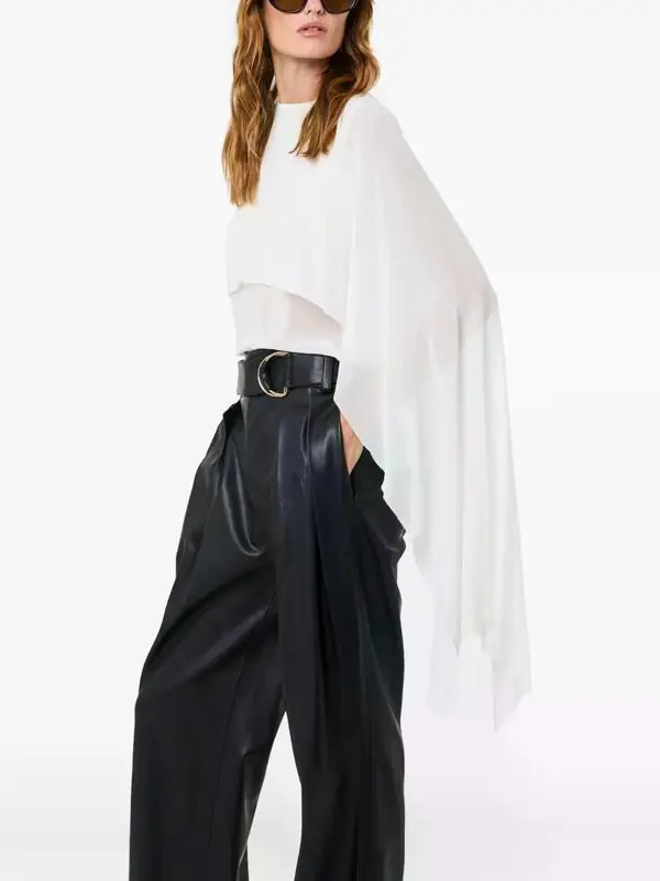 NICHOLAS Layered Asymmetric-drape Blouse - White