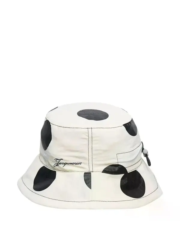 Jacquemus Bob Baluchon Polka-dot Bucket Hat - Neutrals
