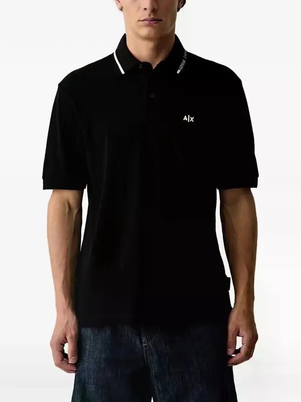 Armani Exchange Logo-embroidered Tipped Polo Shirt