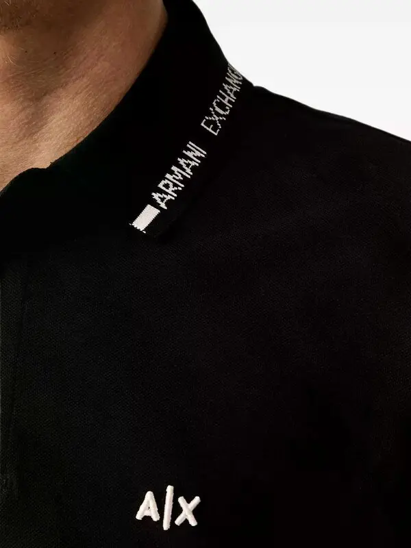 Armani Exchange Logo-embroidered Tipped Polo Shirt