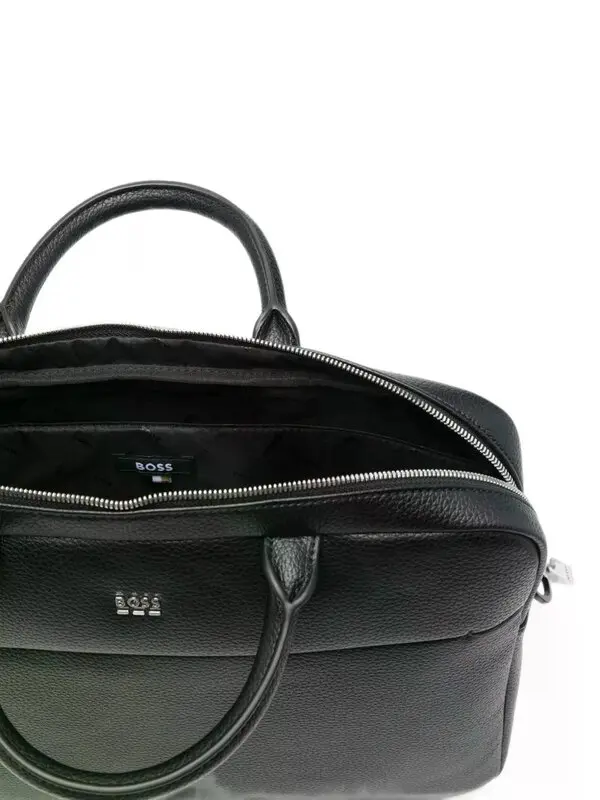 BOSS Pebbled-texture Briefcase