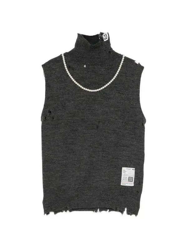 Mihara Yasuhiro Distressed Roll-neck Top