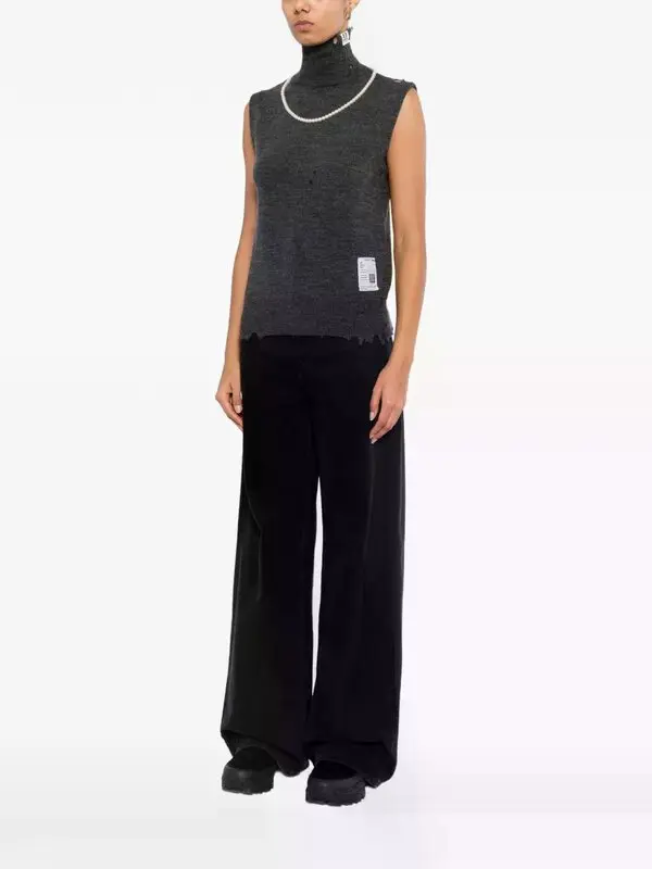 Mihara Yasuhiro Distressed Roll-neck Top