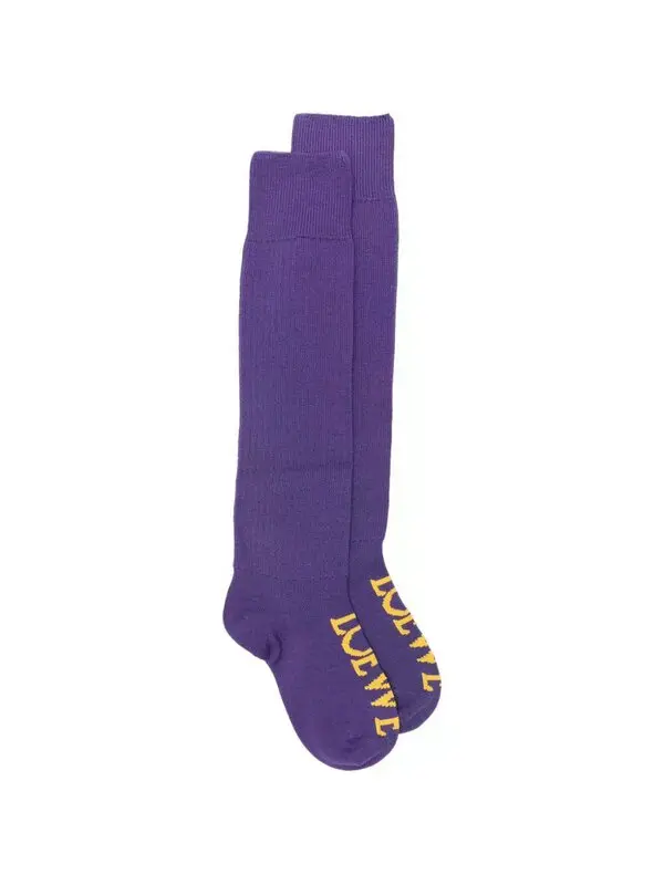 Loewe Logo-intarsia Knee-high Socks