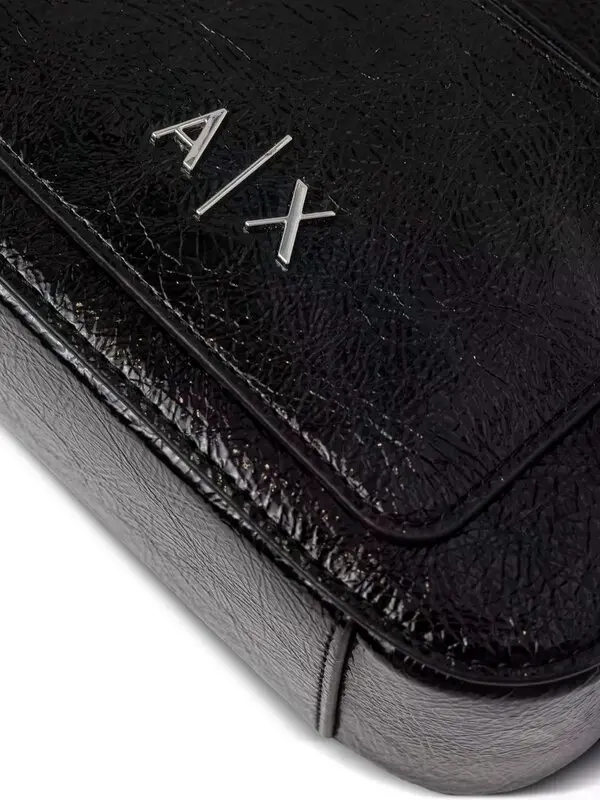Armani Exchange Mini Logo-plaque Crinkled-finish Tote Bag