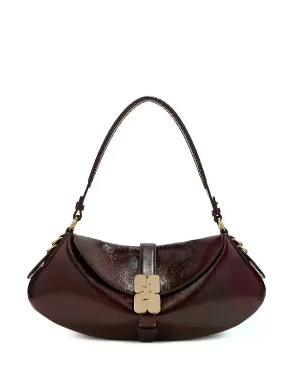 GANNI B-kat Deep-shine Shoulder Bag - Red