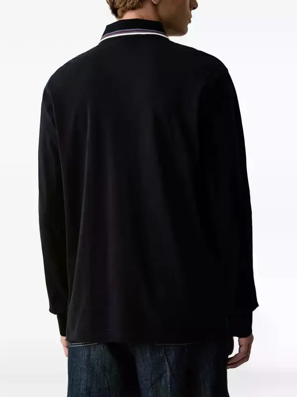 Armani Exchange Logo-patch Long-sleeve Polo Shirt