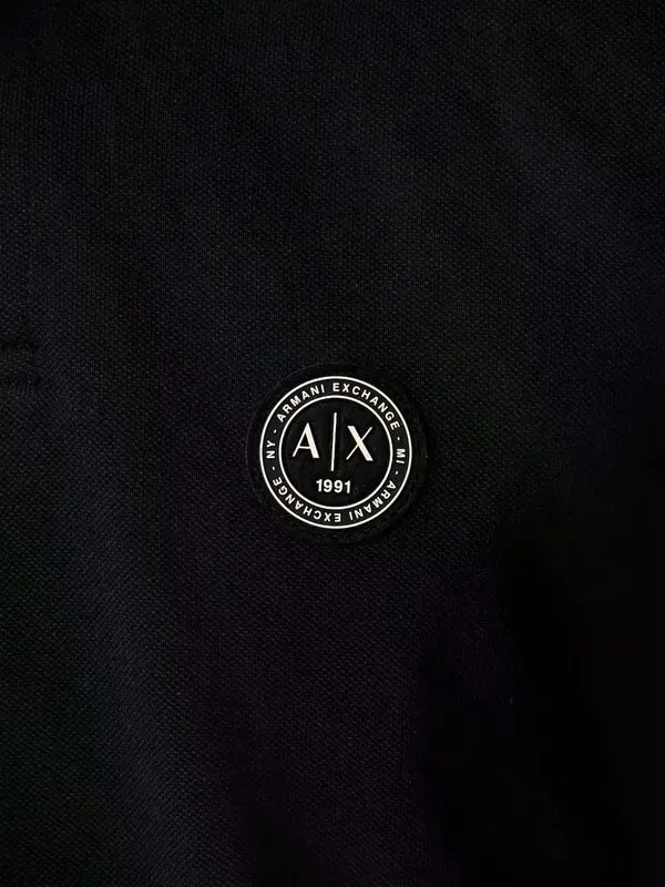 Armani Exchange Logo-patch Long-sleeve Polo Shirt