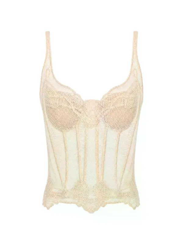 Ermanno Scervino Lace-trim Corset Top - Neutrals