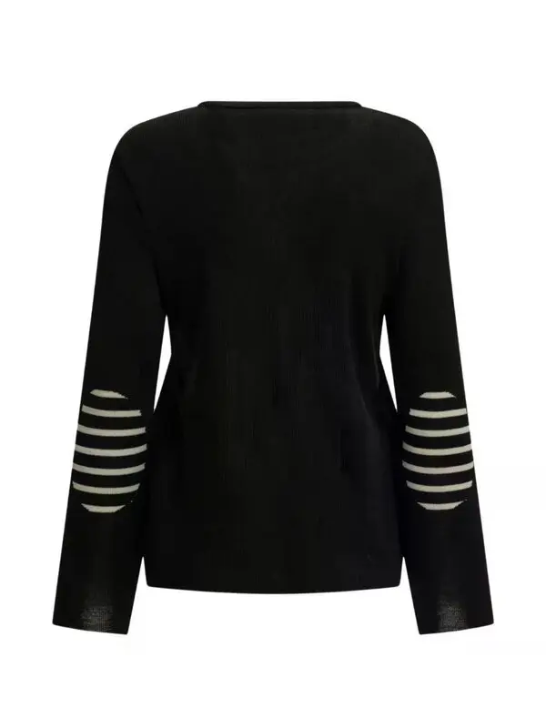 Saint James Button-shoulder Elbow-patch Sweater - Black