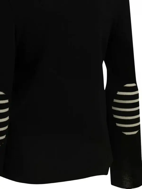 Saint James Button-shoulder Elbow-patch Sweater - Black