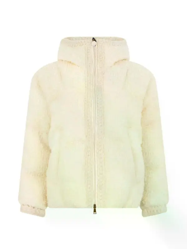 Moncler Cristallin Logo-patch Down Jacket - Neutrals