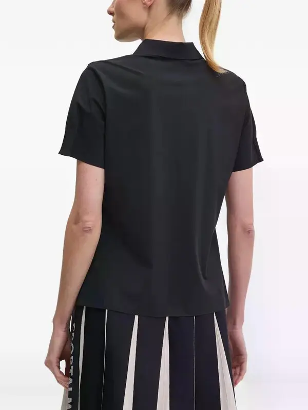 SPORTALM Zip-up Pleated-sleeve Polo Shirt