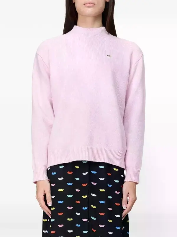Fiorucci Logo-patch Merino Wool Sweater - Pink