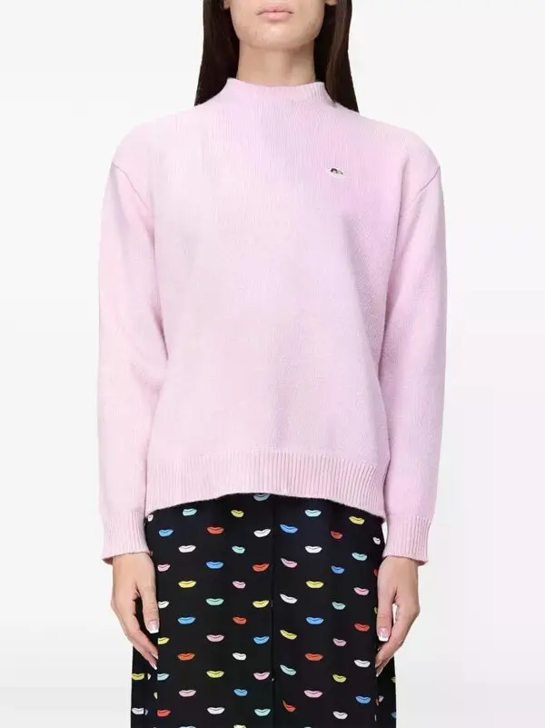 Fiorucci Logo-patch Merino Wool Sweater - Pink
