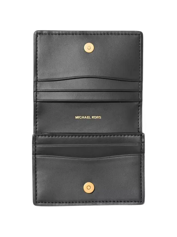 Michael Kors Logo-plaque Pebbled Leather Wallet - Black